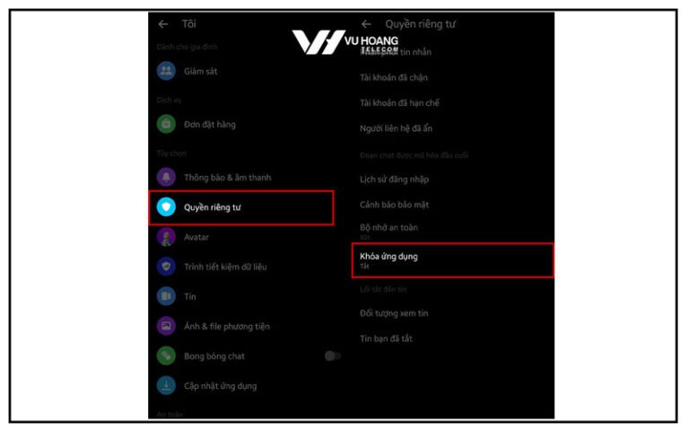 Cách khoá Messenger trên điện thoại dùng vân tay hoặc khuôn mặt