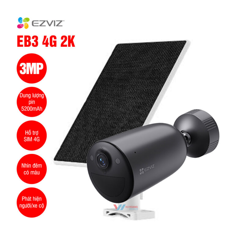 EZVIZ CB2 4G (2K): Camera Wifi 3MP dùng pin sắc nét
